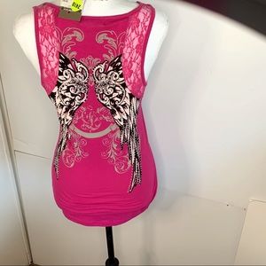 Bus Stop Los Angeles | Tops | Bus Stop Womens Pink Lace Sleeveless ...